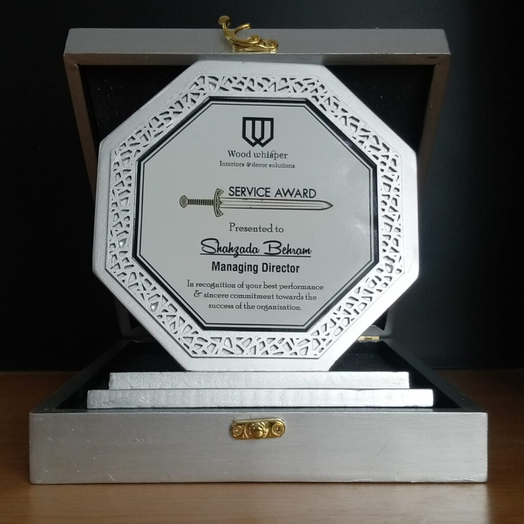 Silver Hexagon Shield Plaque with Box | Souvenir Designs | Karachi ...